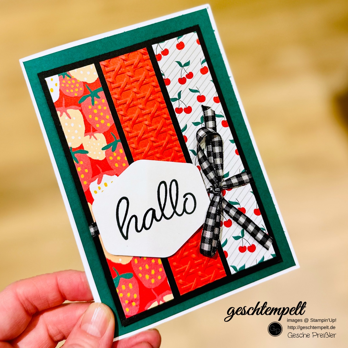 Sommermix – eine Karte mit Erdbeere und Kirschen von Stampin‘ Up! | geschtempelt - Gesche Preißler