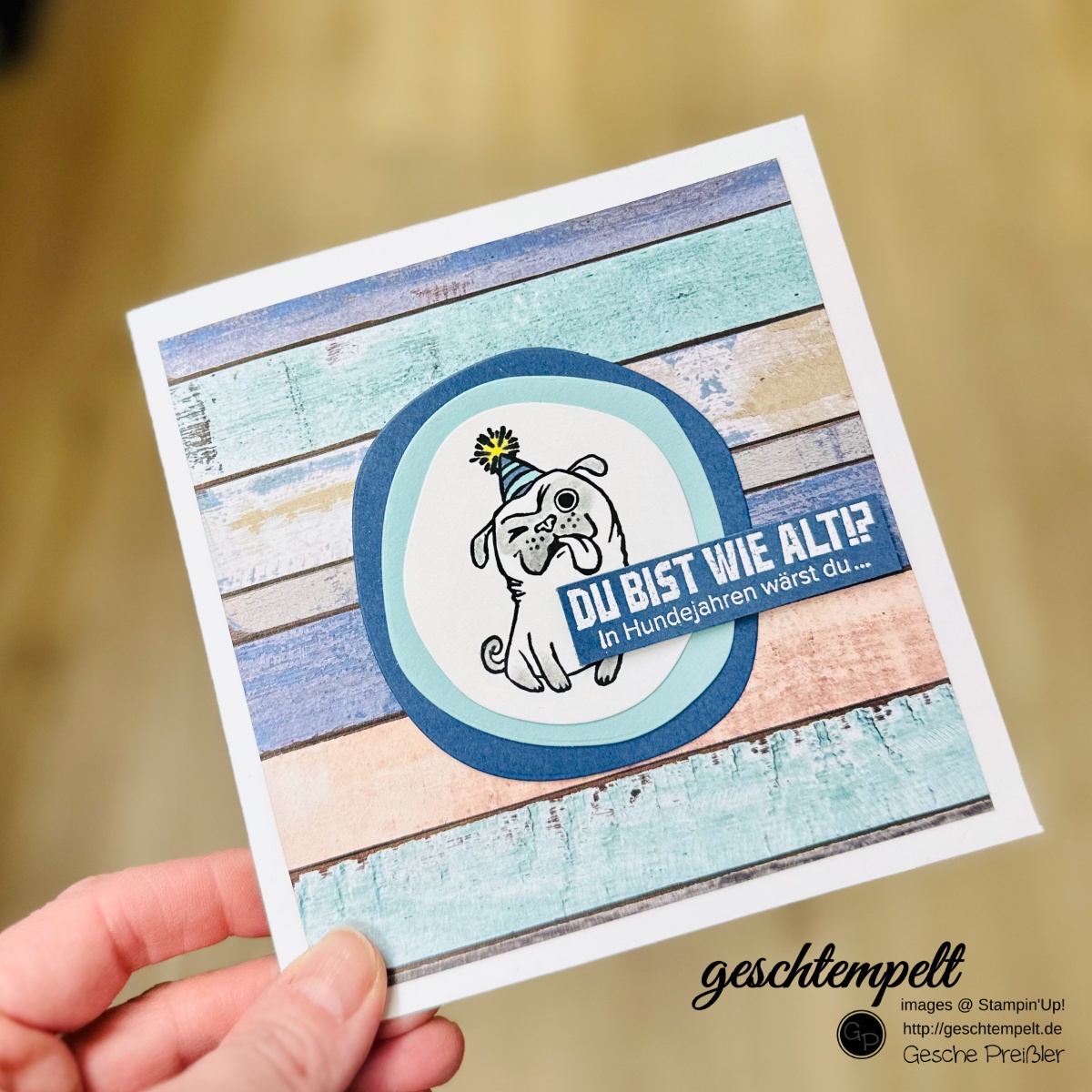 Mit dem Alter Besser – eine Glückwunschkarte mit Mops von Stampin‘ Up ...